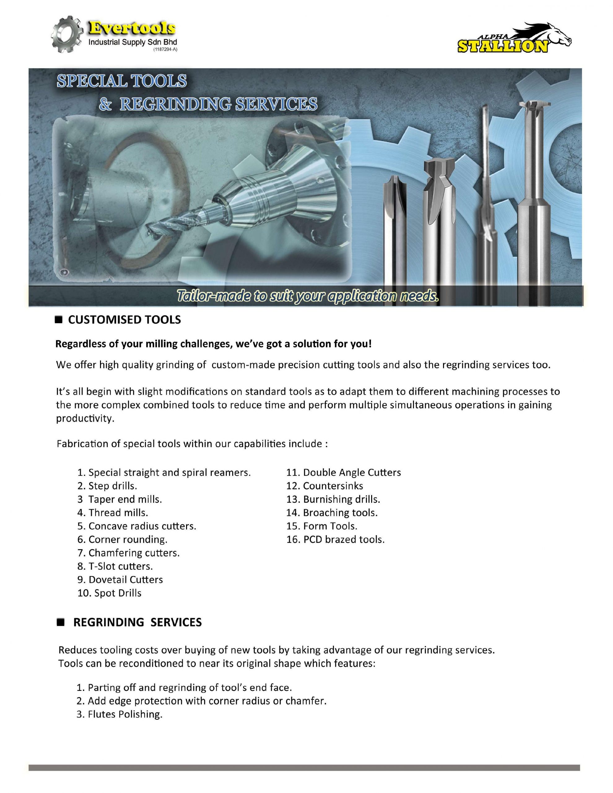 Special Tools & Regrinding Services – Evertools